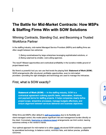 The Battle for Mid-Market Contracts: How MSPs & Staffing Firms Win with SOW Solutions | Bridge VMS